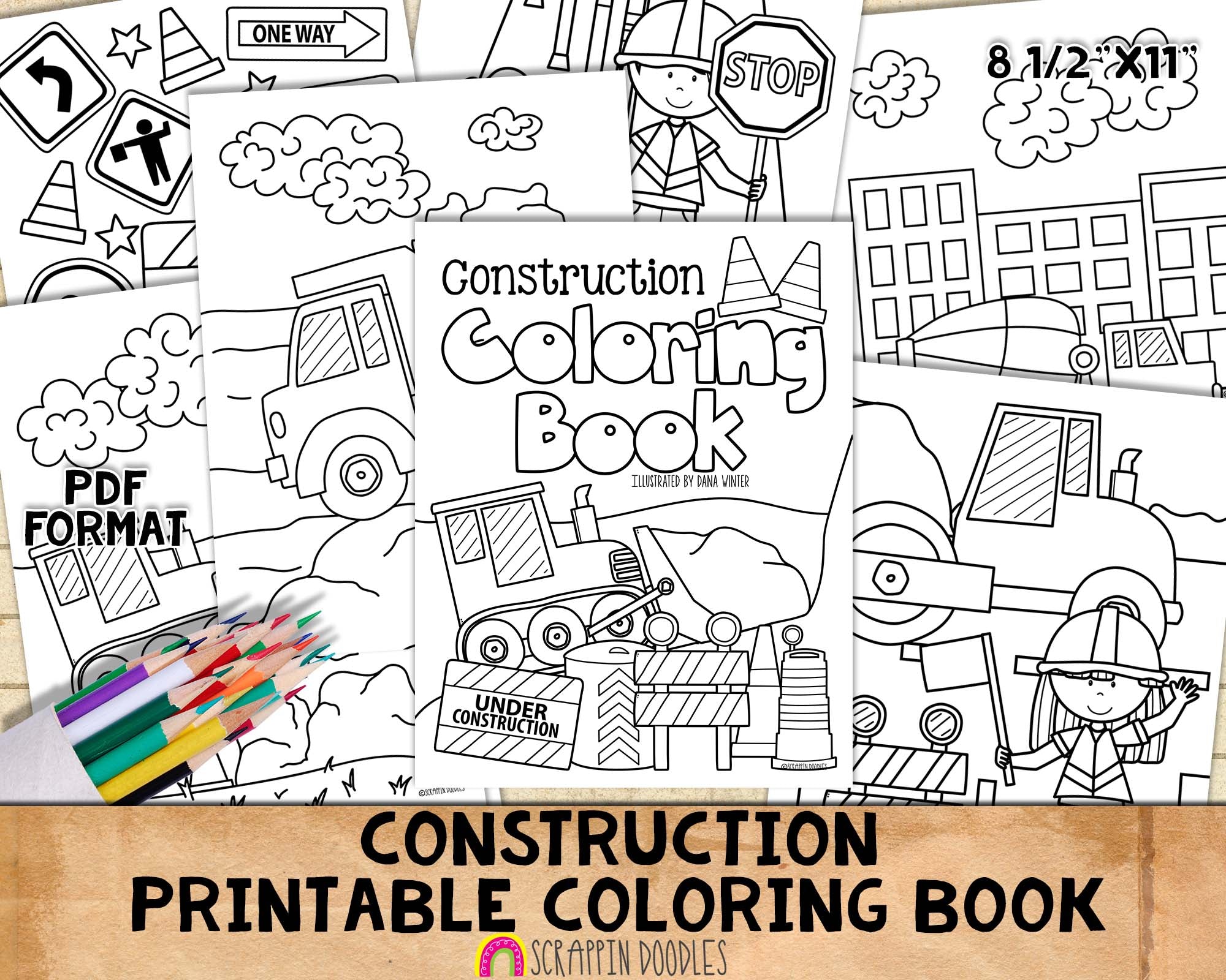 builder coloring pages for kids