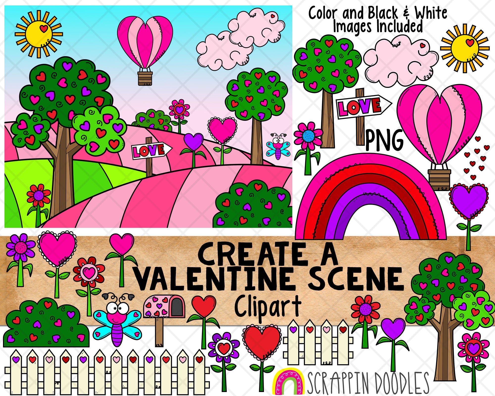 Valentine Scene Clip Art - Scene Creator - Valentine Backgrounds - Com ...
