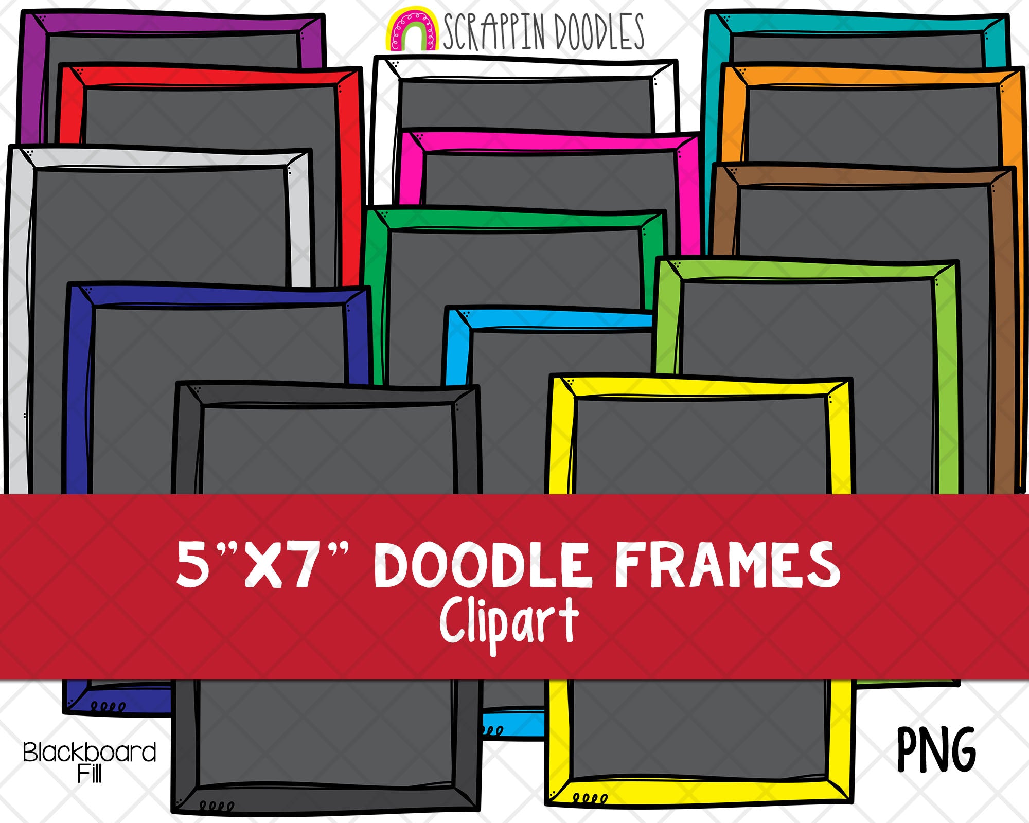 Doodle Borders Frames ClipArt - Hand Drawn 5x7 Frames – Scrappin Doodles