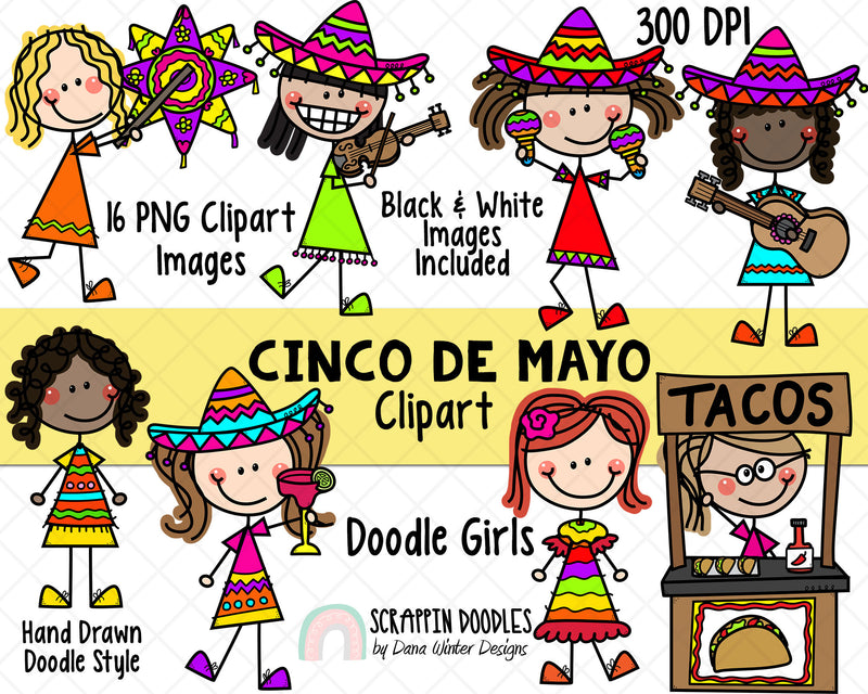Cinco De Mayo Clip Art Black And White