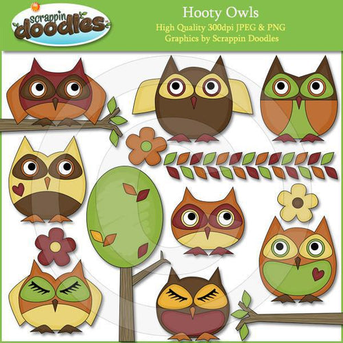 Hooty Owls Clipart – Scrappin Doodles