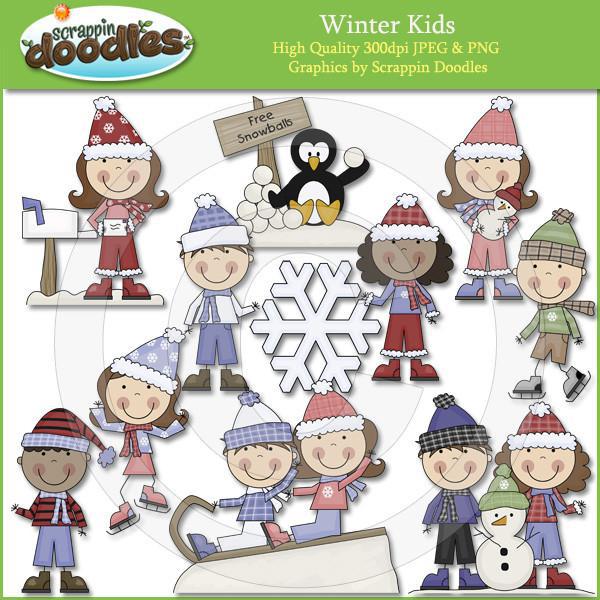 Winter Kids Clip Art – Scrappin Doodles