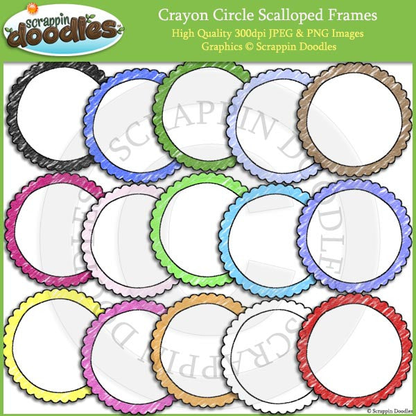 Scalloped Circle Frame Clip Art