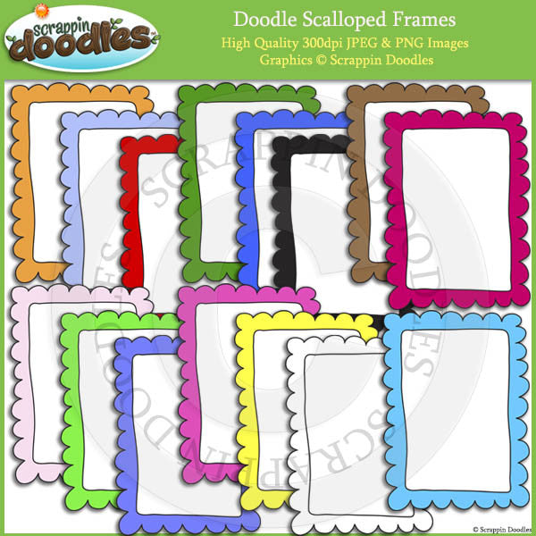 Doodle Scalloped Frames – Scrappin Doodles