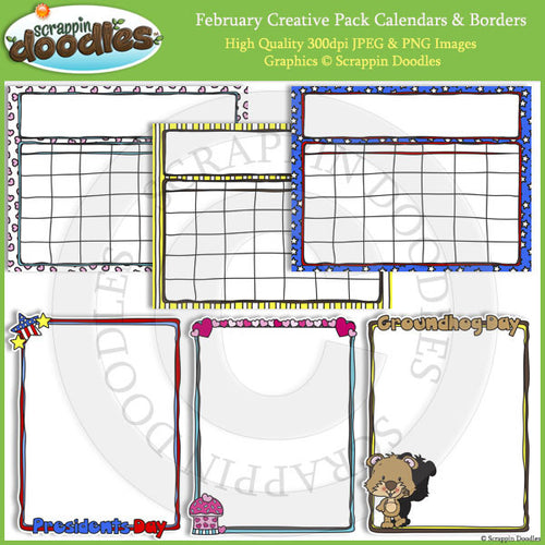February Creative Pack , Backgrounds, Borders & More – Scrappin Doodles