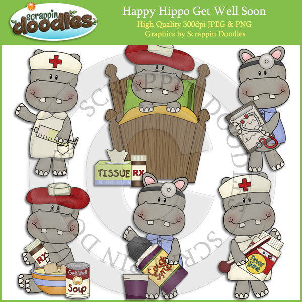 Happy Hippo Get Well Soon – Scrappin Doodles