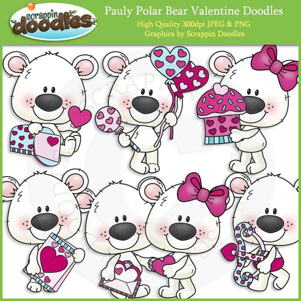 Pauly Polar Bear Valentine Doodles – Scrappin Doodles