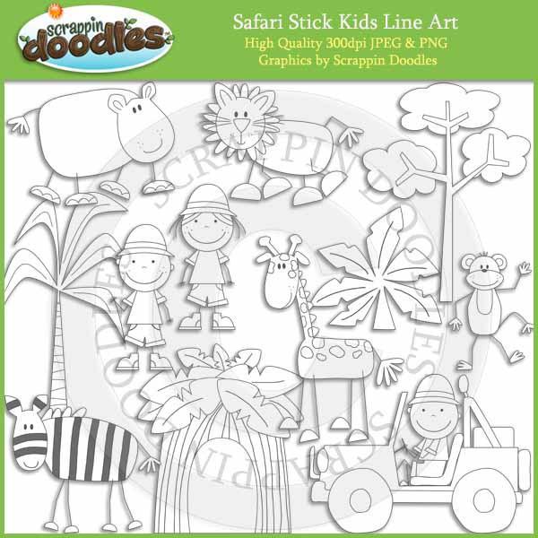 Safari Stick Kids – Scrappin Doodles