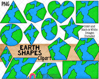 Earth Shapes ClipArt - Commercial Use 2D Shape Clip Art - Earth Day Sh ...