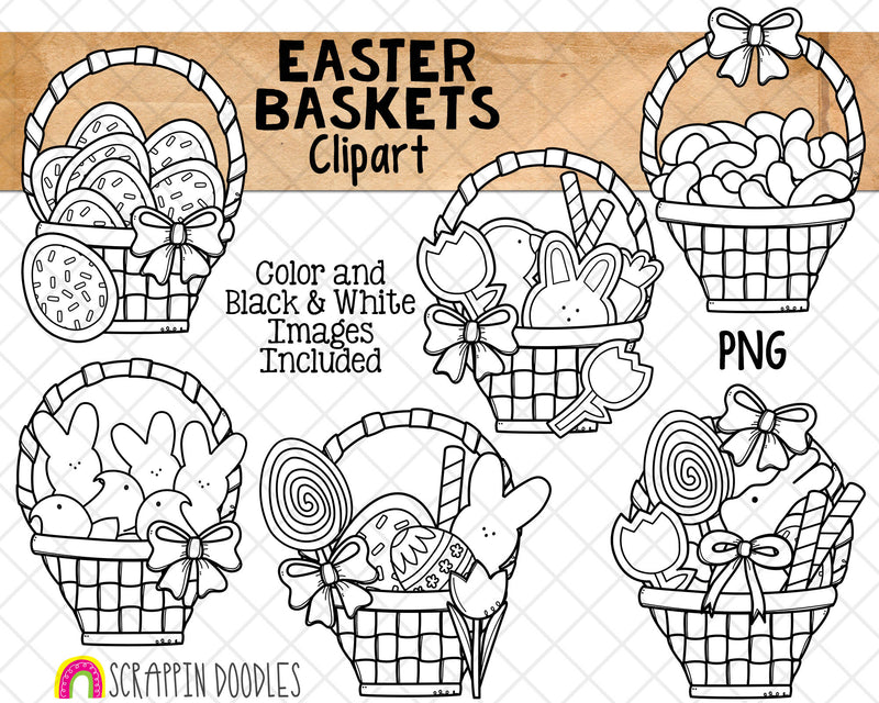 Easter Basket Clip Art Black And White