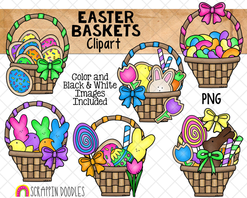 Easter Basket Clip Art Black And White