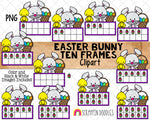 Easter Bunny Ten Frames ClipArt - Commercial Use PNG – Scrappin Doodles