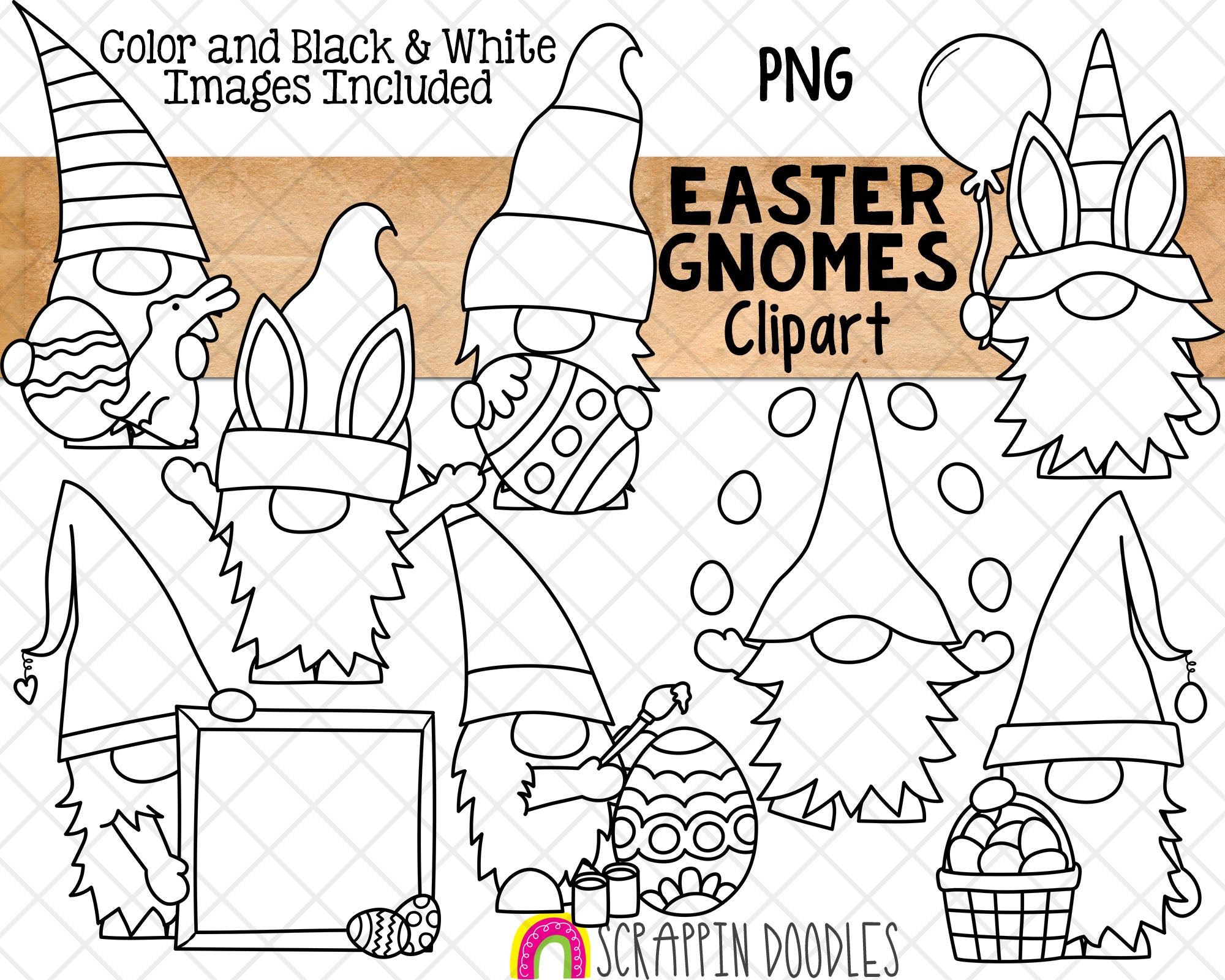 Easter Gnomes ClipArt- Easter Gnome Clip Art - Spring Garden Gnomes ...