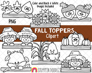 Fall Toppers ClipArt - Autumn Page Toppers – Scrappin Doodles