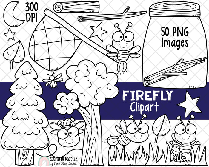 Firefly ClipArt - Hand Drawn Lightning Bug - Create an Insect Scene ...