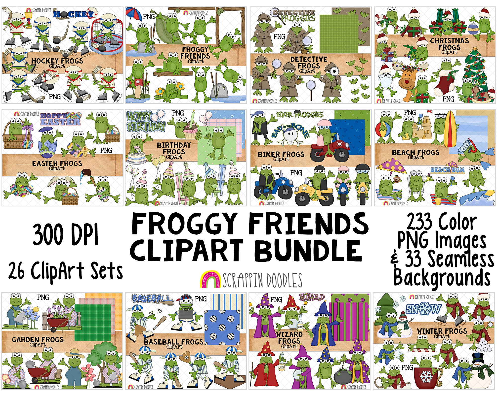 Frogs ClipArt Bundle - Frog ClipArt - Open License – Scrappin Doodles