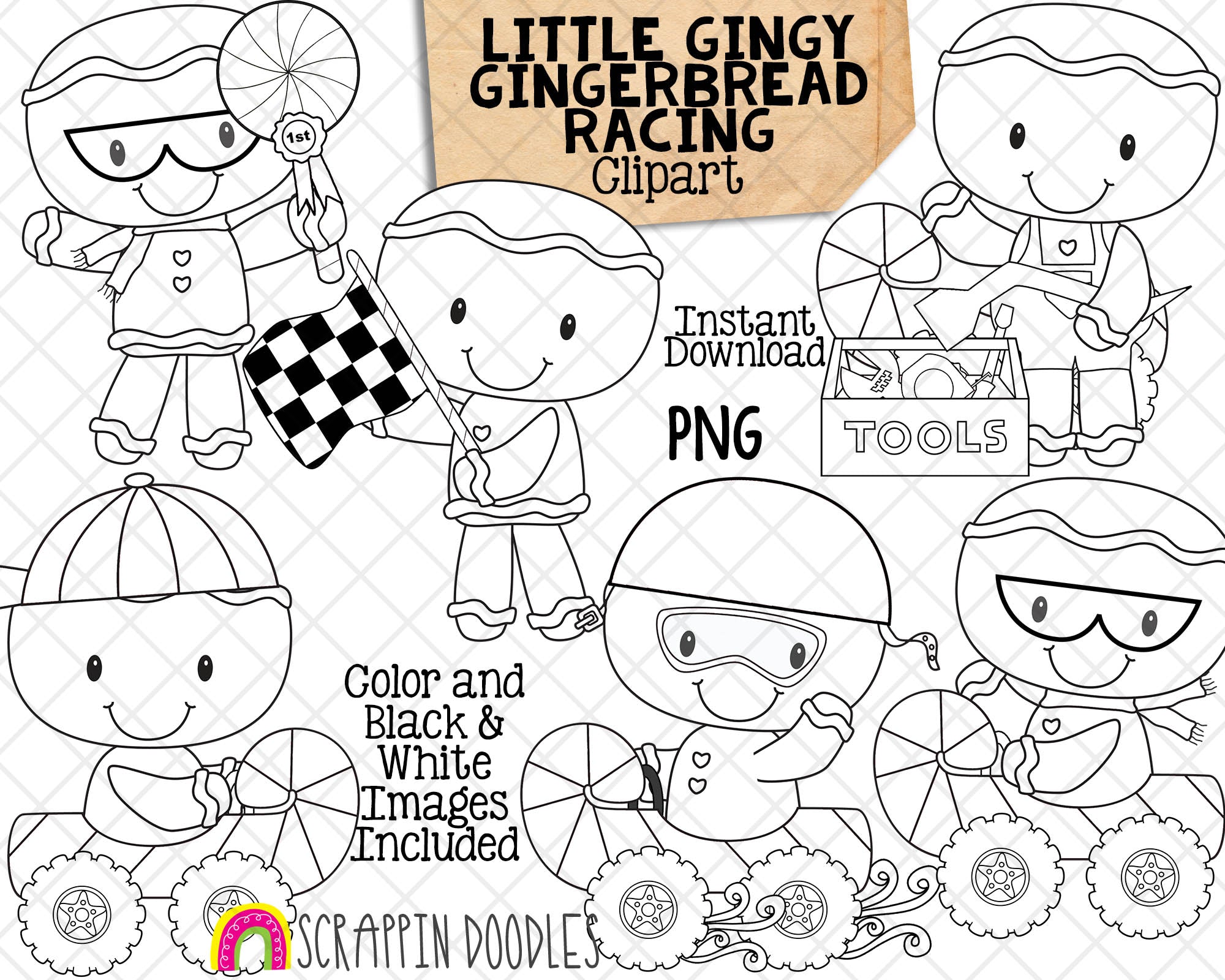 Little Gingy Gingerbread ClipArt Bundle - Commercial Use PNG – Scrappin ...