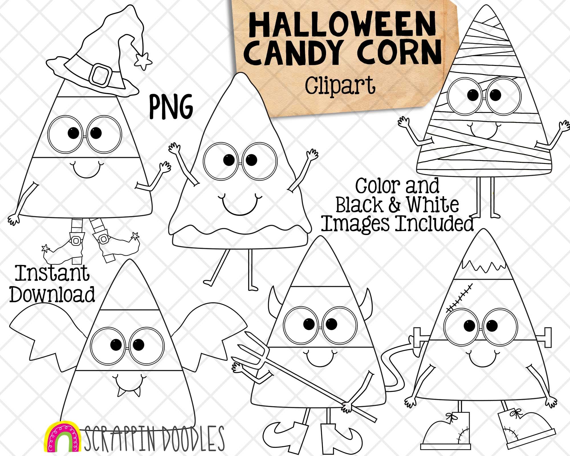 Candy Corn ClipArt - Halloween CandyCorn Graphics - Commercial Use PNG ...