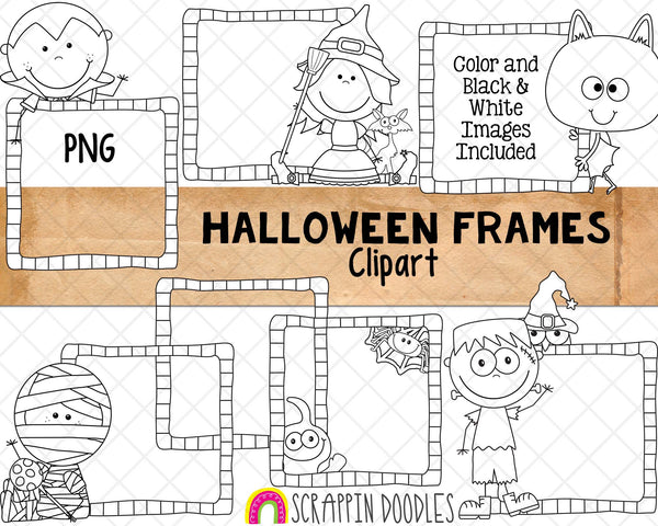 Halloween Frames ClipArt - Commercial Use PNG – Scrappin Doodles