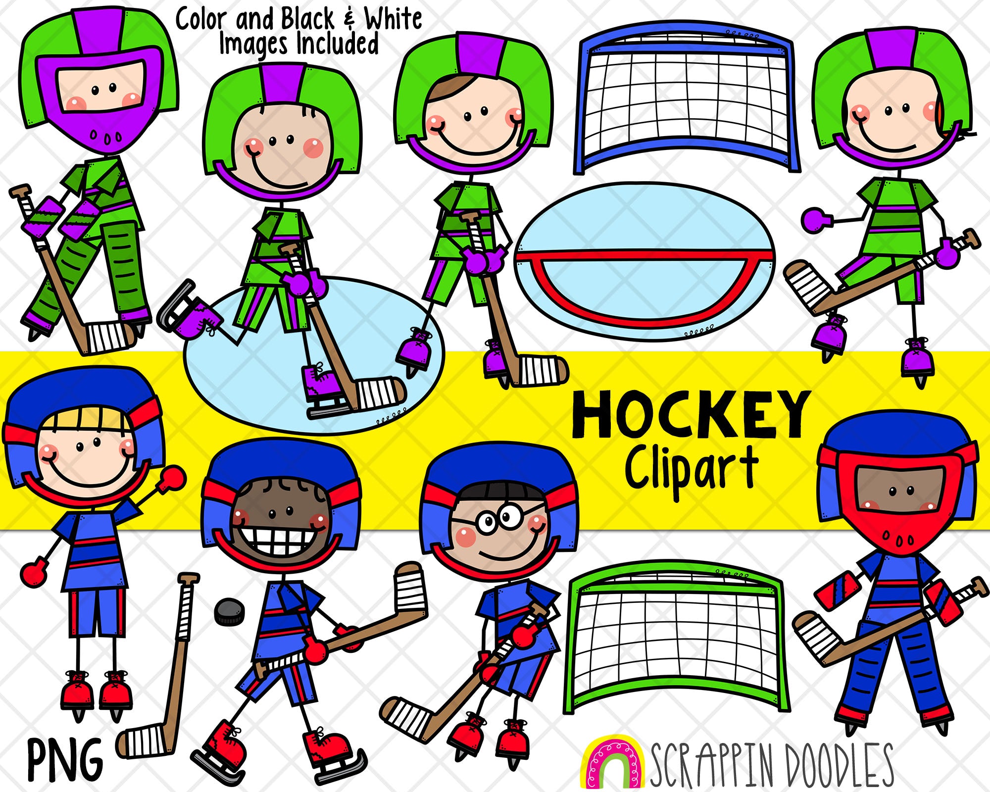 Hockey Goalie In Net Cartoon