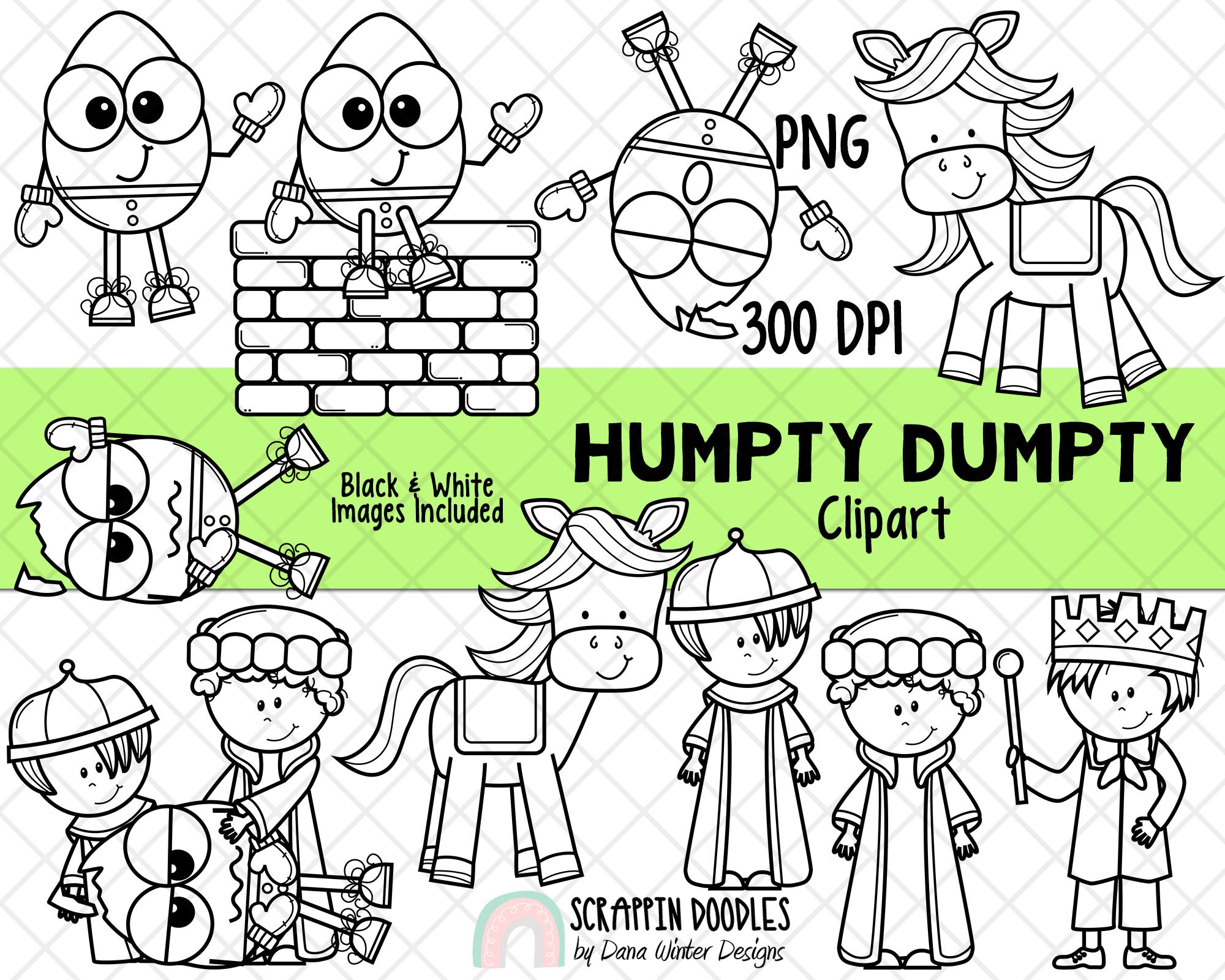 Humpty Dumpty Clip Art - Nursery Rhyme ClipArt - Kids Story ClipArt ...