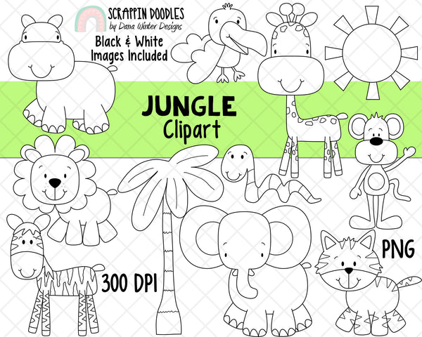 Jungle Animal Clipart - Cute Animal - Safari Clipart - Safari Baby - N ...