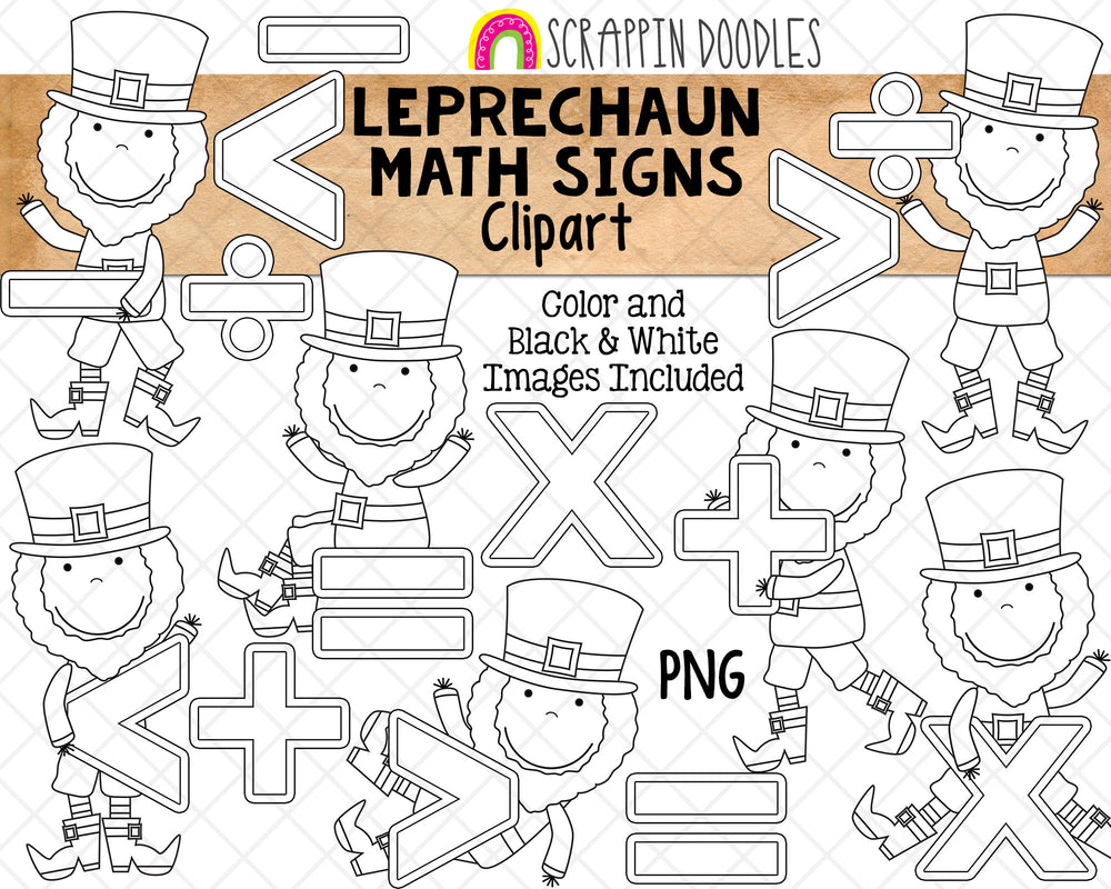 Leprechaun Math Signs ClipArt - St. Patrick's Day Leprechauns - Irish ...