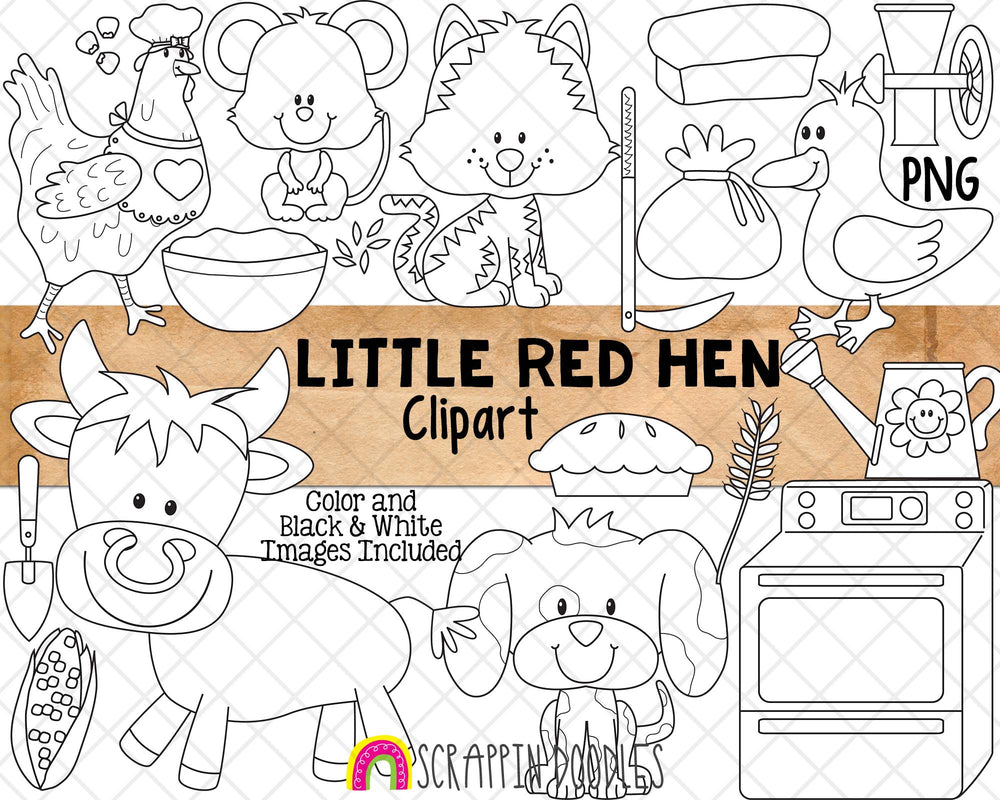 Little Red Hen ClipArt - Nursery Rhyme - Fairy Tale Graphics - Childre ...