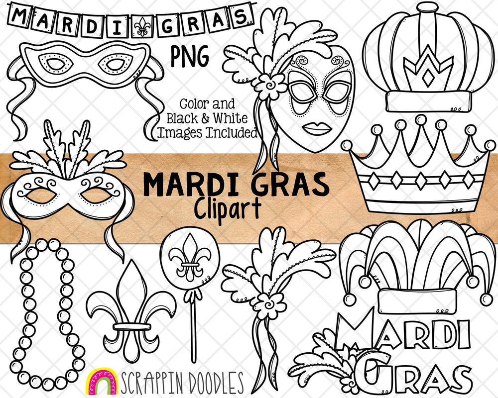 Mardi Gras ClipArt - New Orleans Party Clip Art – Scrappin Doodles