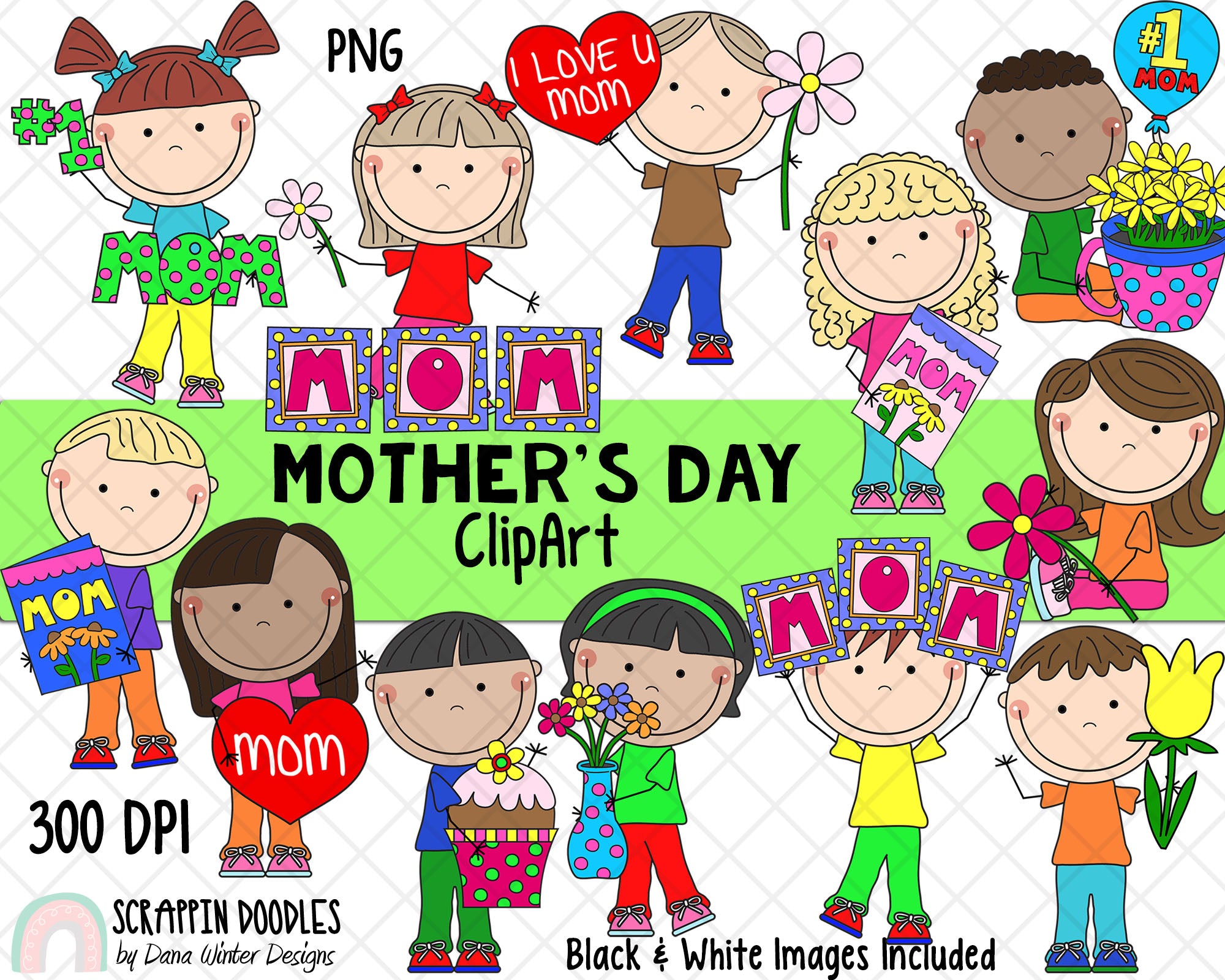 Mothers Day Clipart - Mothers Day Kids ClipArt - Mom Clipart - Mum Cli ...