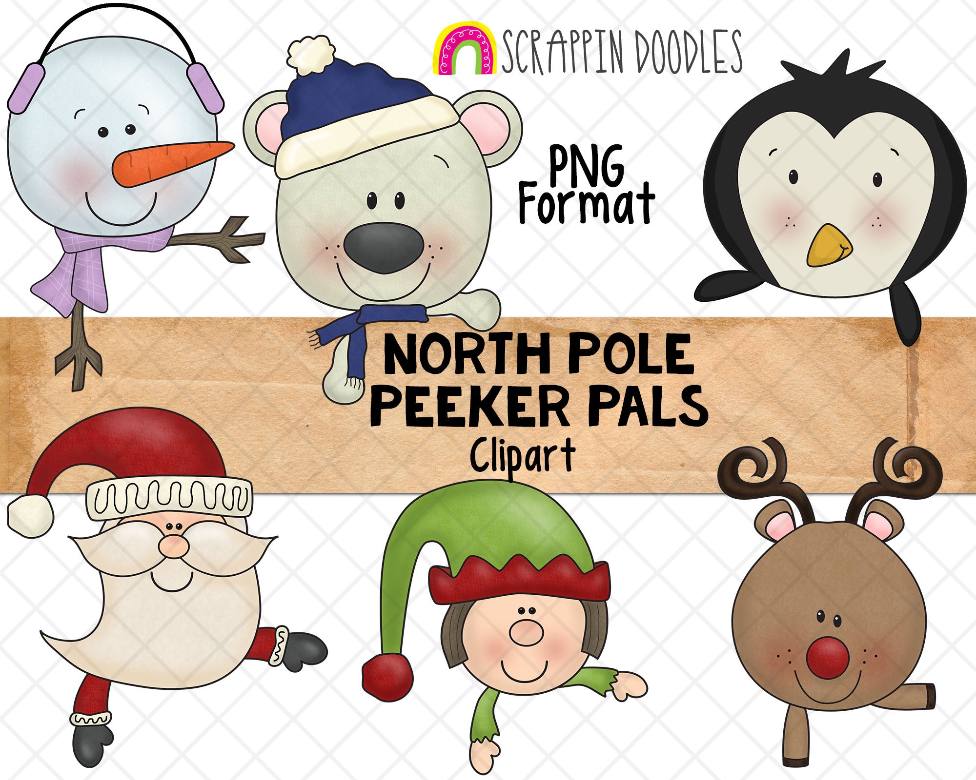 North Pole Pals Clipart - Peekers Clipart - Instant Download – Scrappin ...