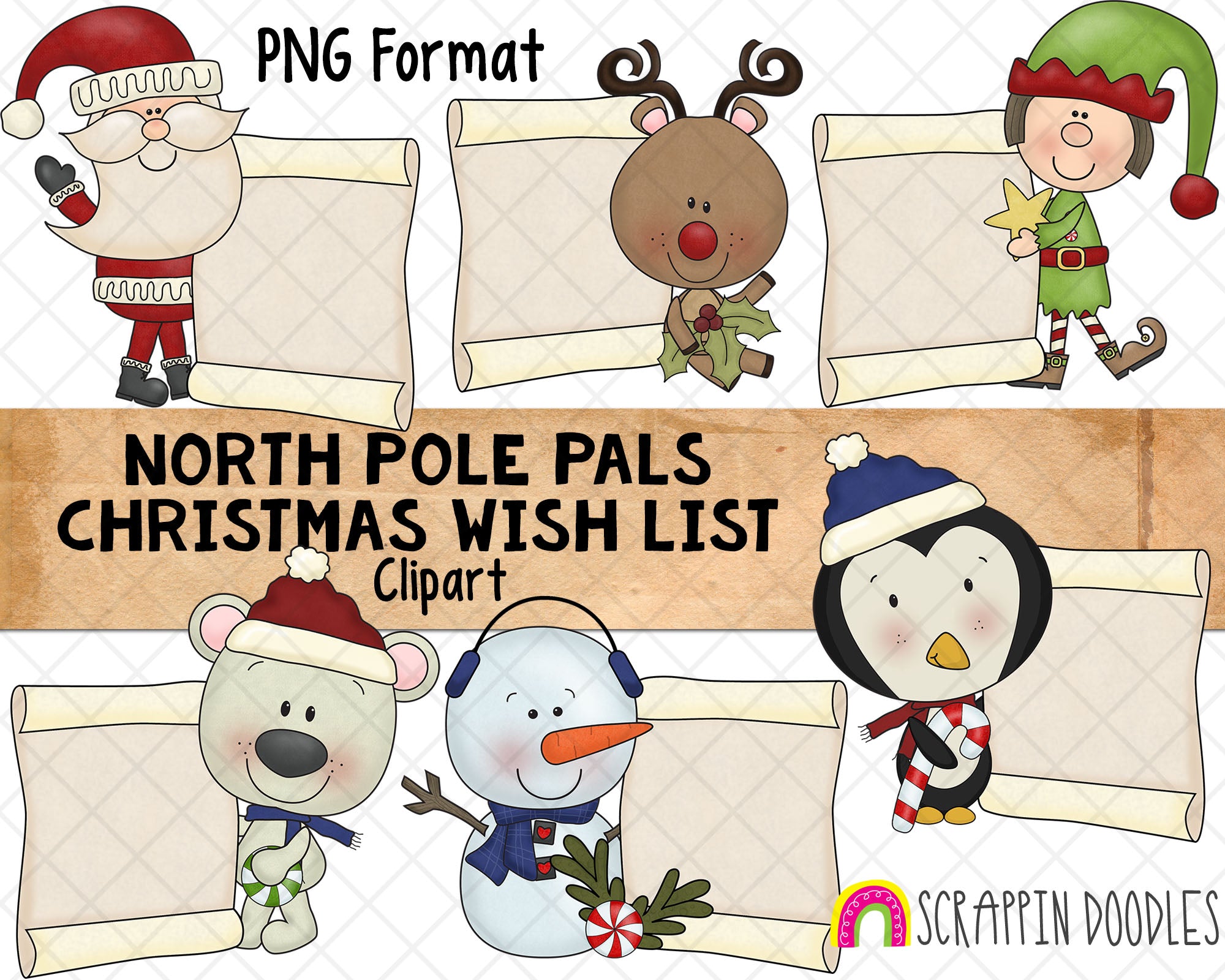 North Pole Pals Clipart - Christmas Wish List Clipart - Instant Downlo ...