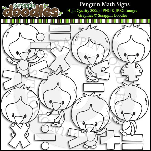 Penguin Math Signs – Scrappin Doodles