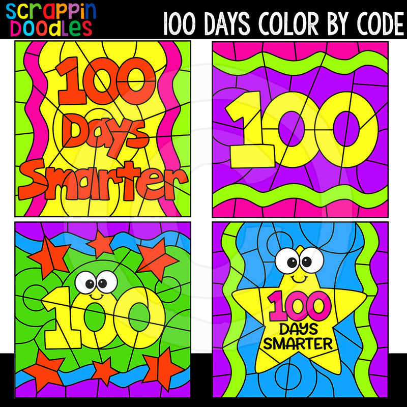 100 Days of School Color By Code Templates – Scrappin Doodles