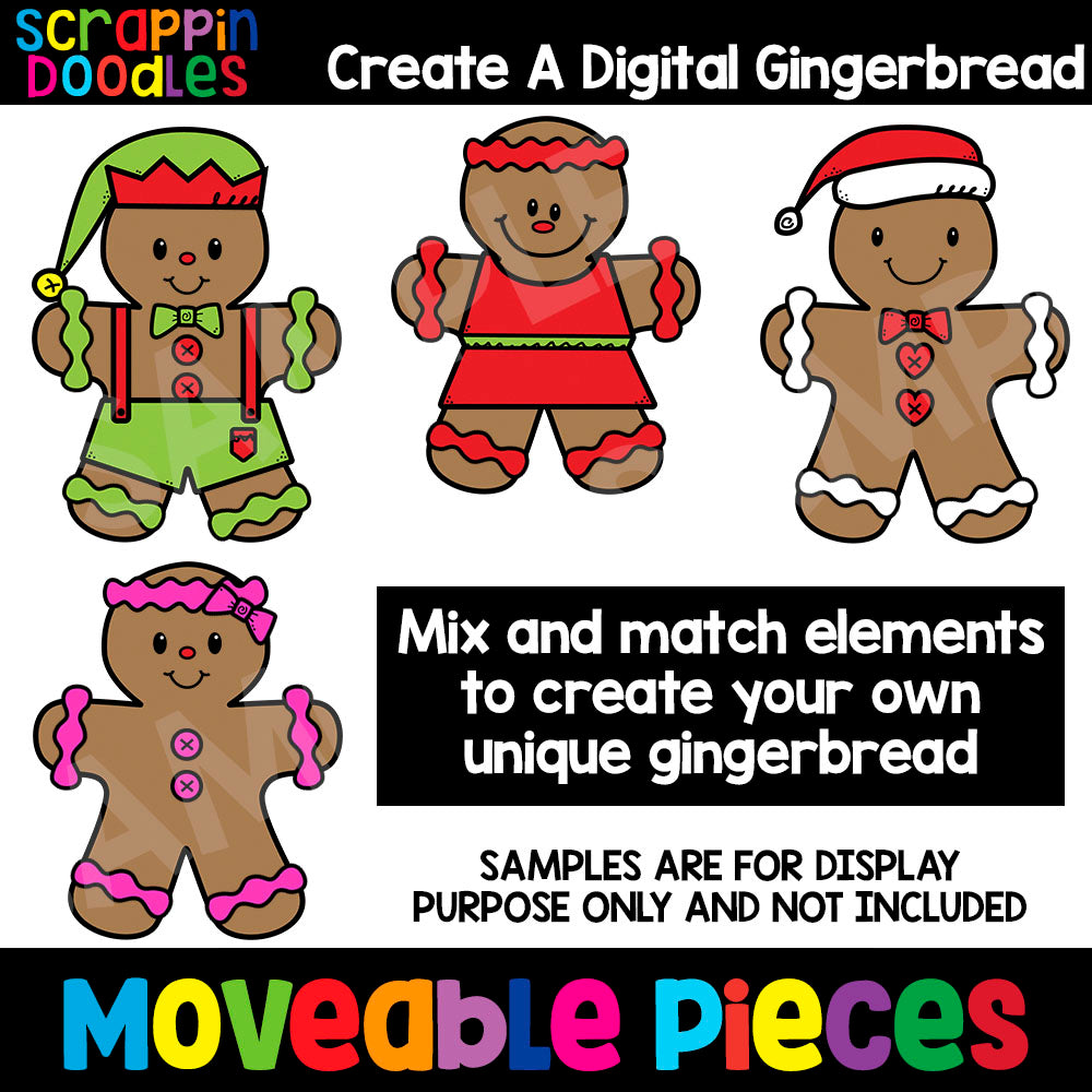 MOVEABLE IMAGES - Create a Digital Gingerbread Clip Art – Scrappin Doodles