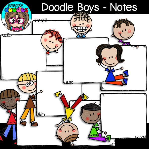 Doodle Boys - Notes Clip Art – Scrappin Doodles