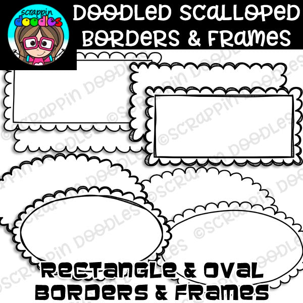 Doodled Scalloped Borders & Frames – Scrappin Doodles