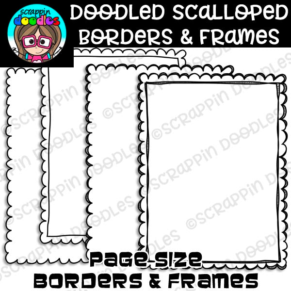 Doodled Scalloped Borders & Frames – Scrappin Doodles