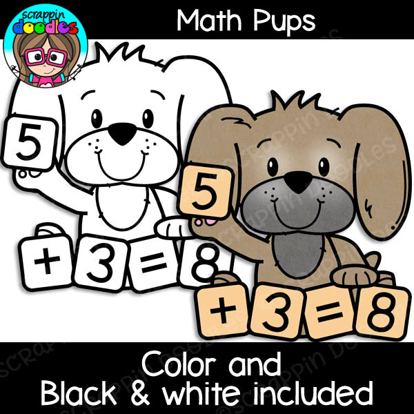 Math Pups Clipart – Scrappin Doodles