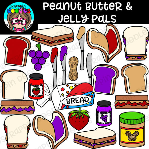 Peanut Butter & Jelly Pals Clipart – Scrappin Doodles