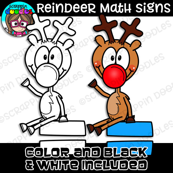 Reindeer Math Signs Clipart – Scrappin Doodles
