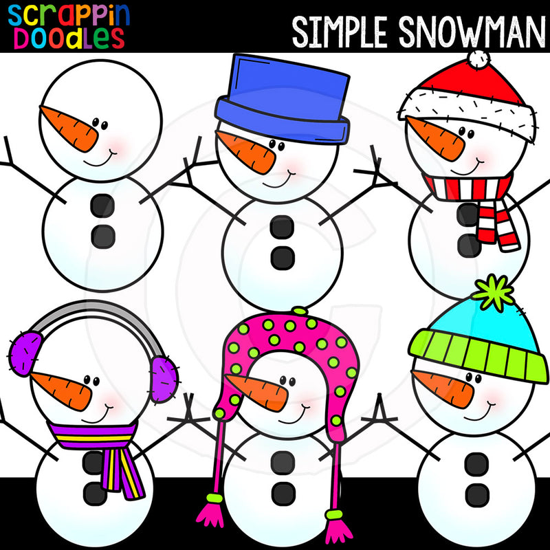 Black And White Snowman Clip Art Printable