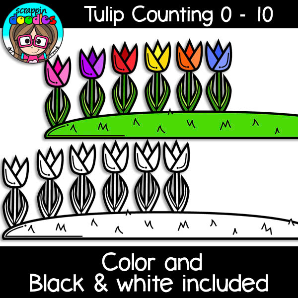 Tulip Counting Clip Art – Scrappin Doodles