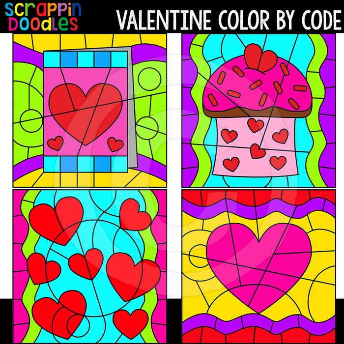 Valentine Color By Code Templates – Scrappin Doodles
