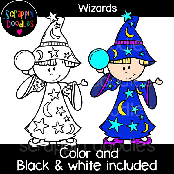 Wizard Clipart Black And White