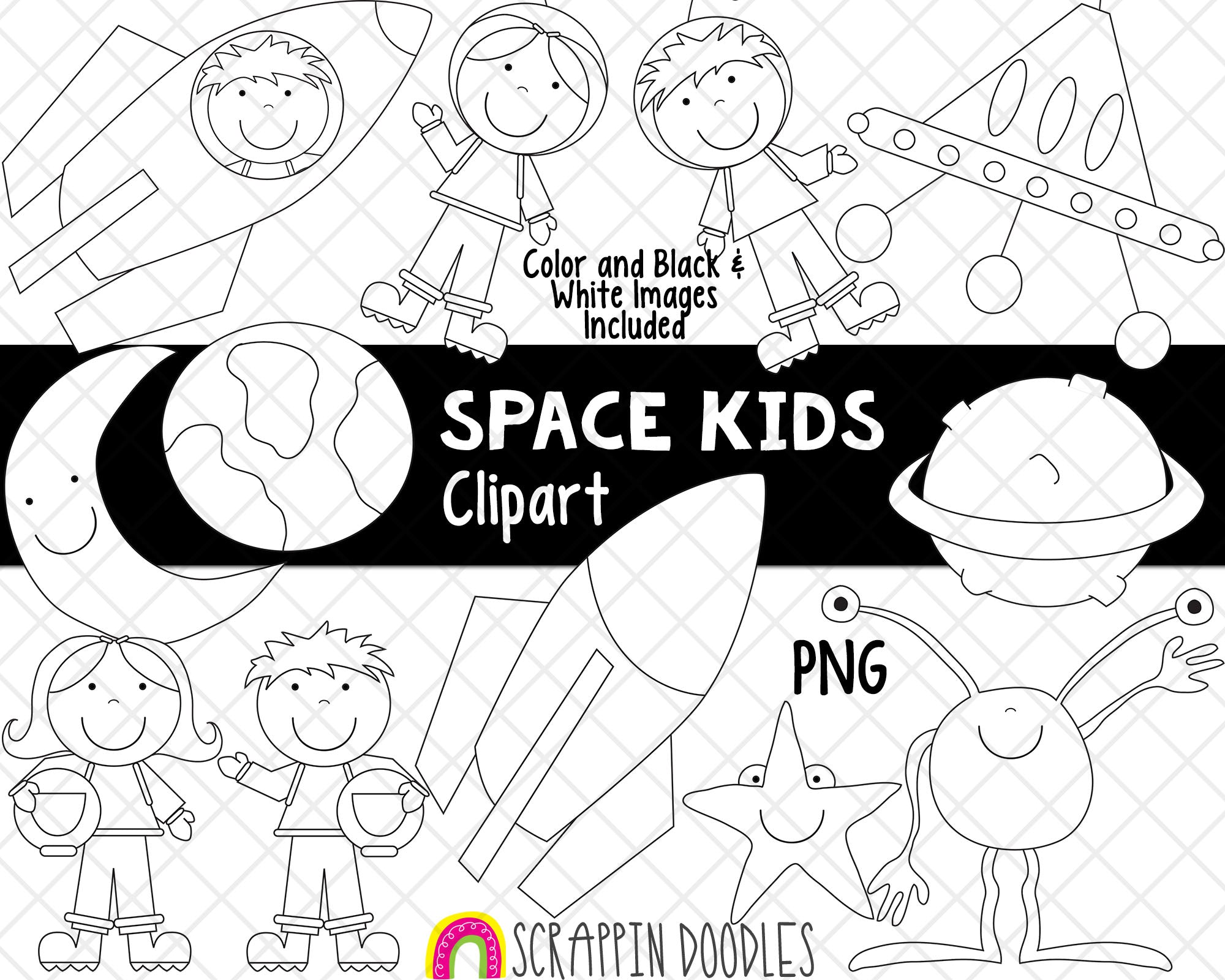 Outer Space Clipart Black And White