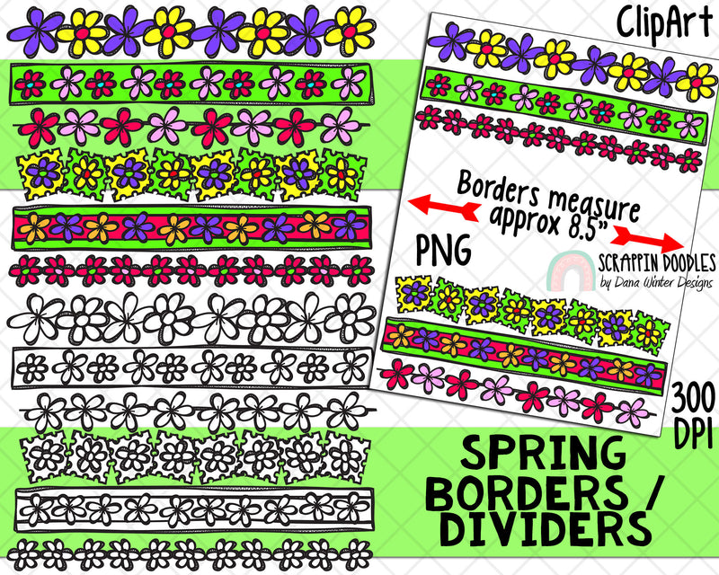 Spring Flowers Border Clipart
