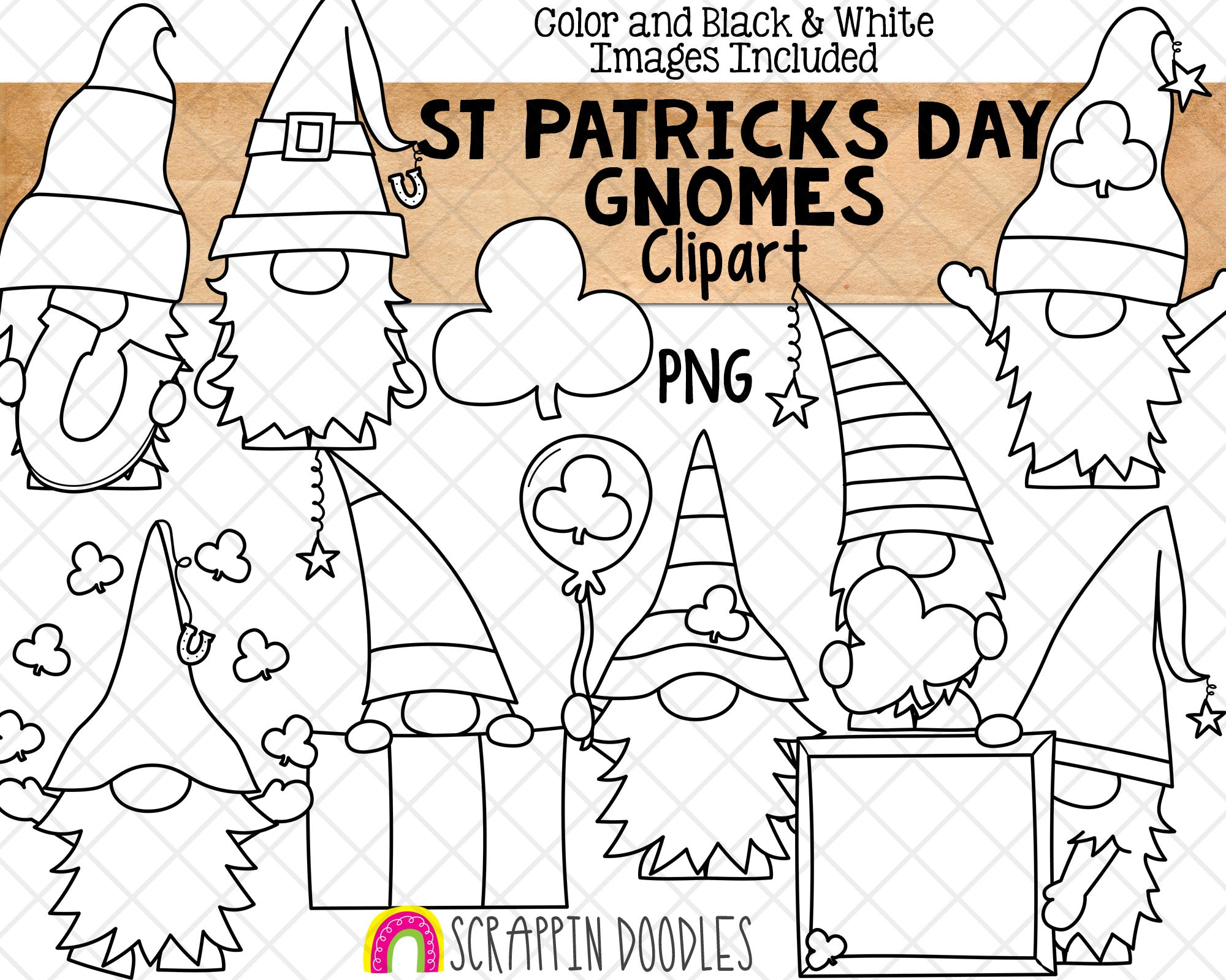 St. Patrick's Day Gnomes - St Patricks Gnome ClipArt - Irish Garden Gn ...