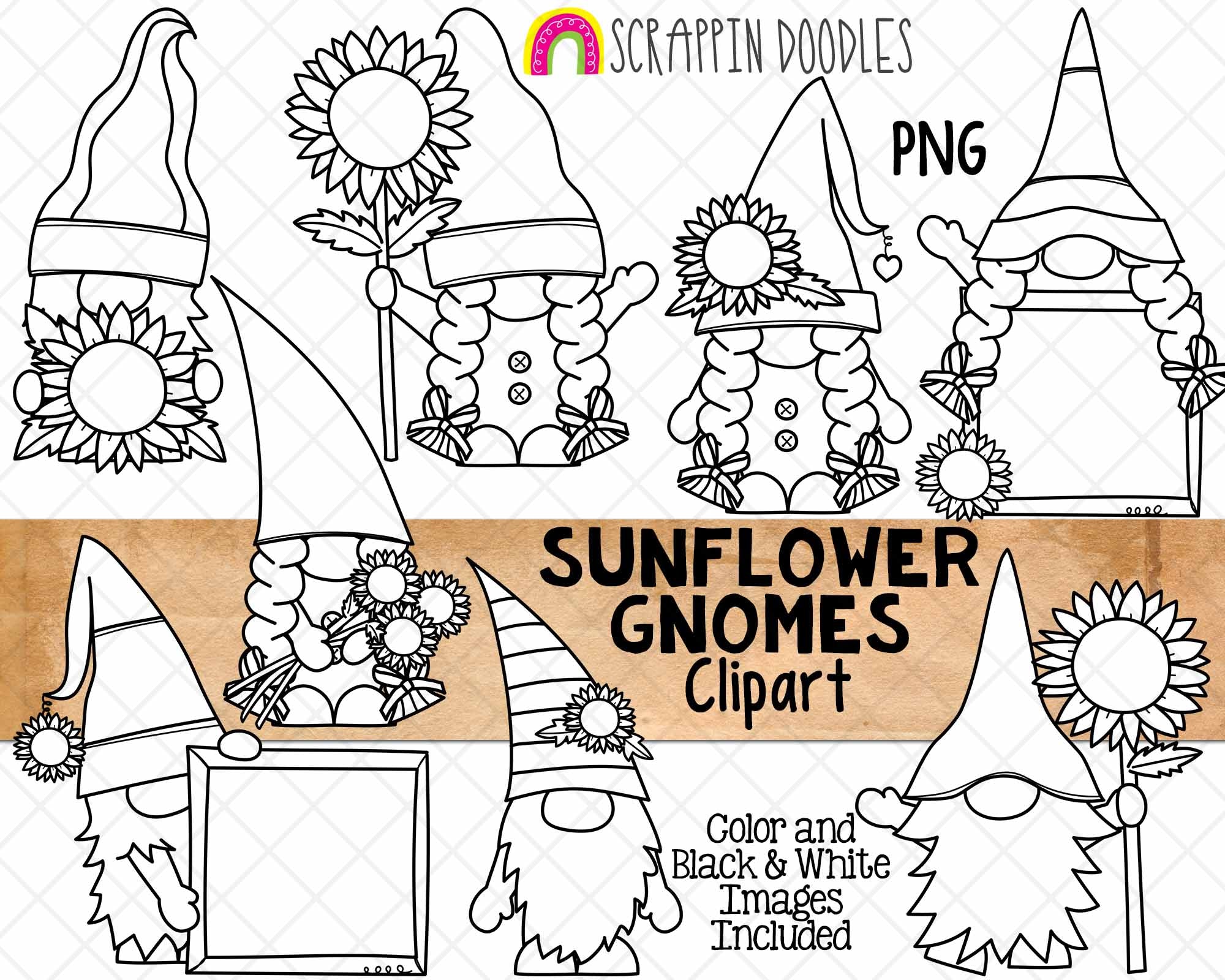 Sunflower Gnome ClipArt - Autumn Gnomes - Garden Gnomes - Commercial U ...
