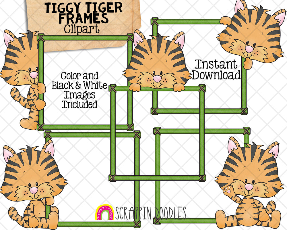 Tiggy Tiger ClipArt Bundle - Commercial Use PNG – Scrappin Doodles